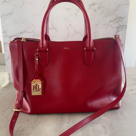 Lauren Ralph Lauren | Bags | Lauren Ralph Lauren Red Tote | Poshmark